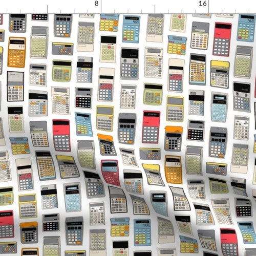 Calculators Fabric Cal Q. Lator Math Science Geek Chic - Etsy