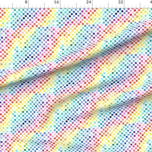 Rainbow Fabric Rainbow Grid by Emmaallardsmith Rainbow Cotton Fabric by ...