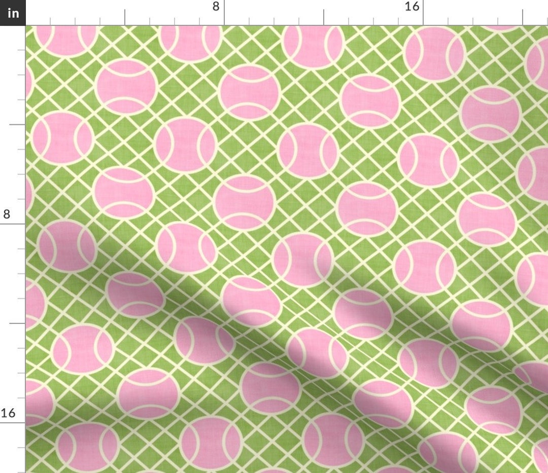 Preppy Tennis Fabric Preppy Tennis Ball by Bobbieval Geometric Green ...