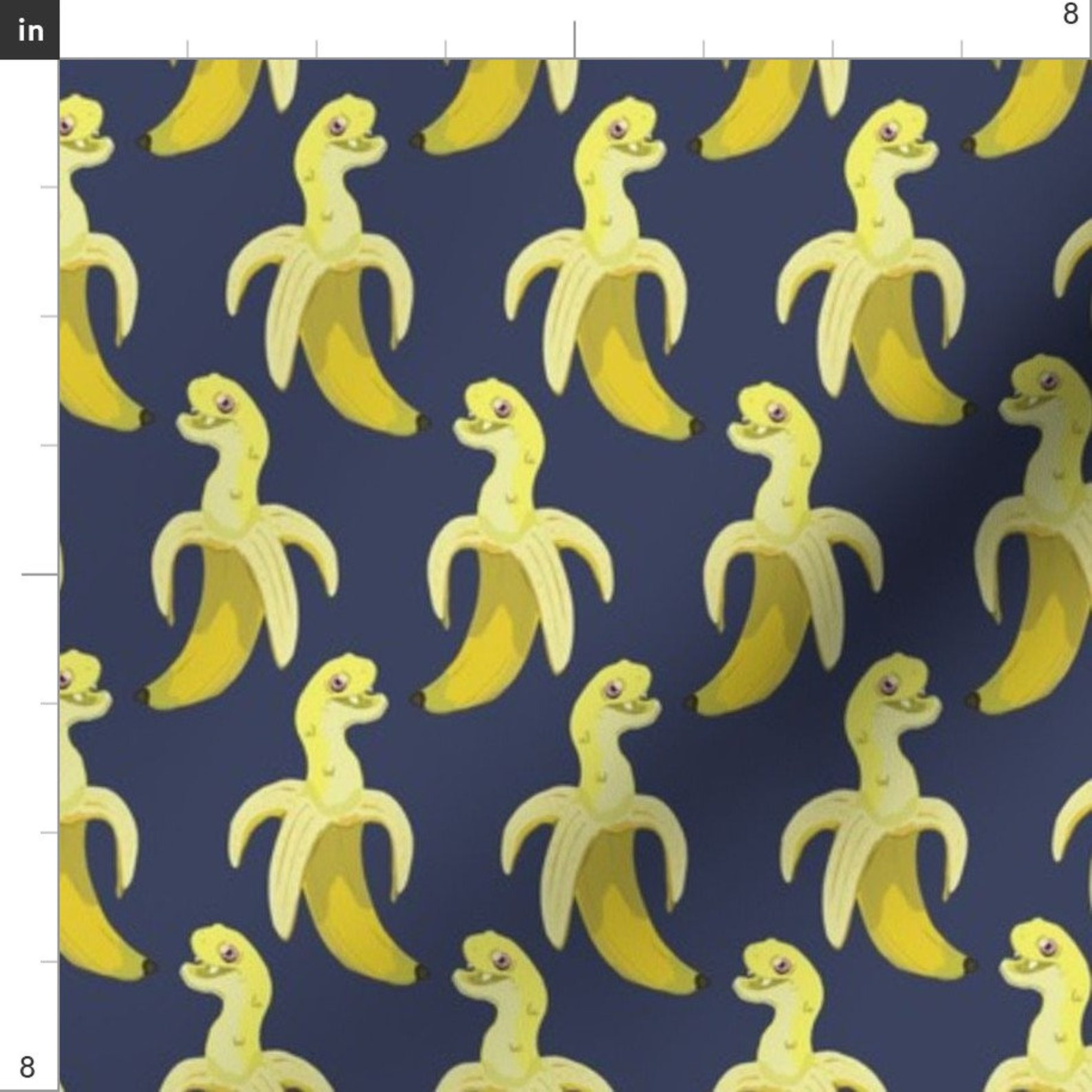 Bananas Fabric Banana Snakes Small Scale by Dorkabrain - Etsy