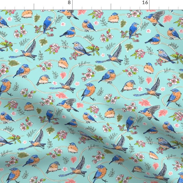 Bluebird Fabric - Etsy