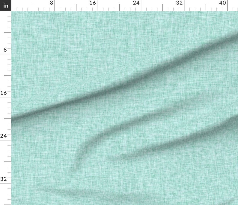 Aqua Heathered Blue Fabric Linen Solid // Aqua Lines by - Etsy
