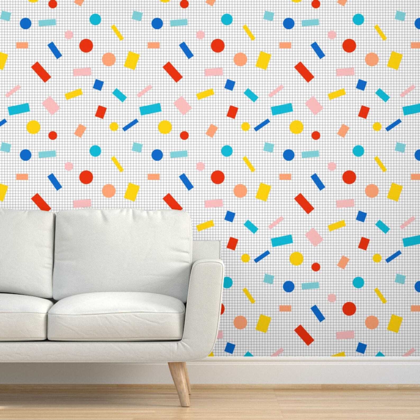 Retro Wallpaper Color Block Grid by Louisemargaret Retro - Etsy