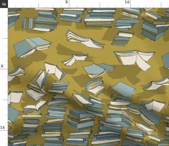 Mod Blue Library Fabric Take Flight by Mariaspeyer Modern | Etsy