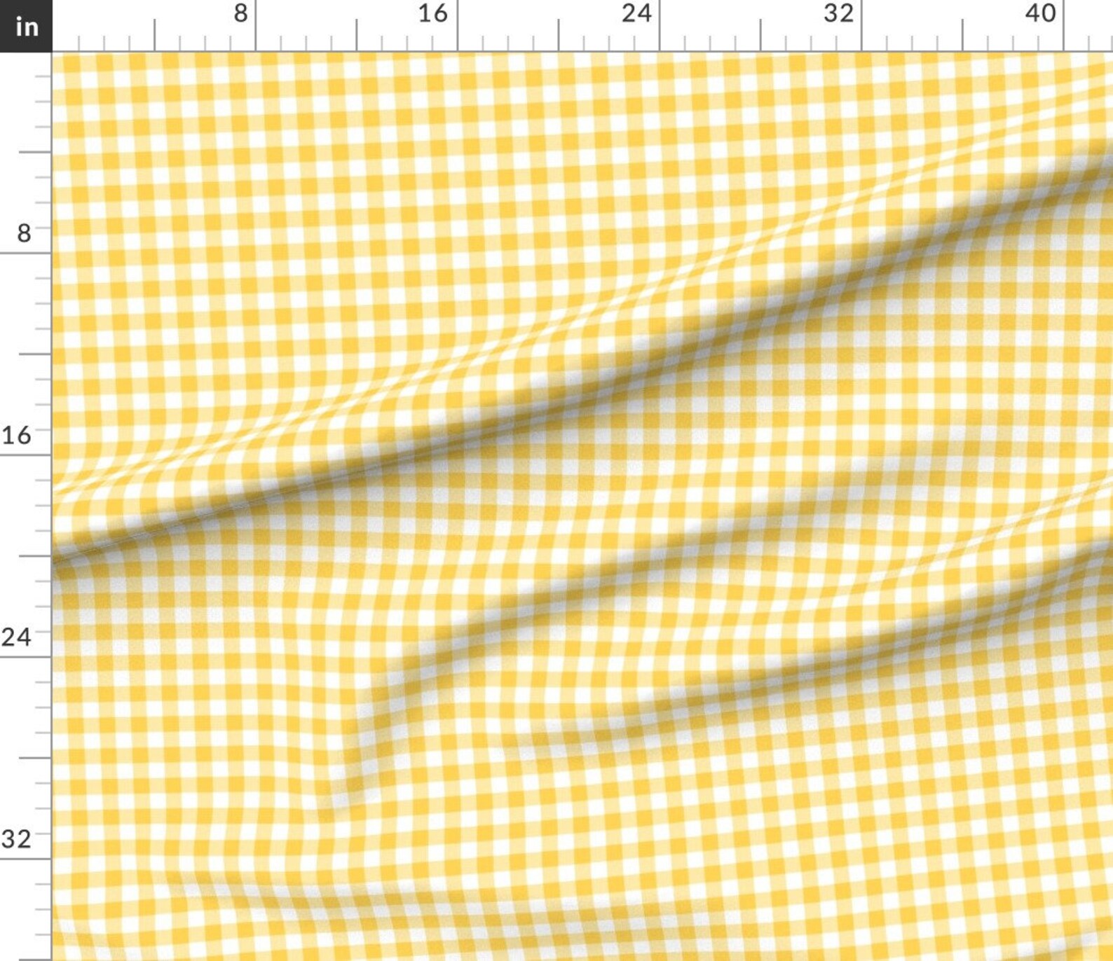 Yellow Gingham Fabric Yellow and White 5/ Gingham Check by | Etsy