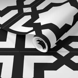 Moroccan Wallpaper Casablanca White Black by Miss Blümchen - Etsy