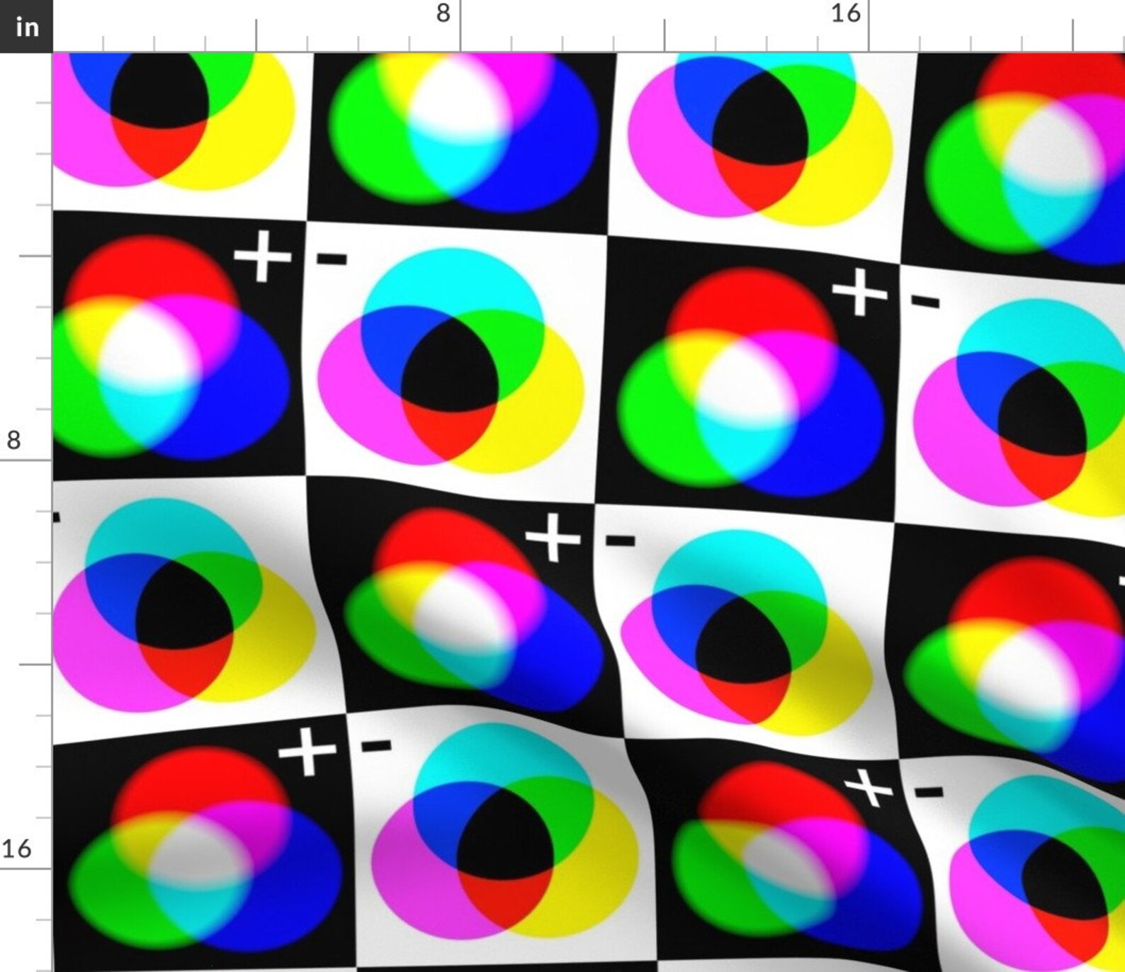 Rainbow Physics Fabric Color Plus and Minus by Kightleys | Etsy