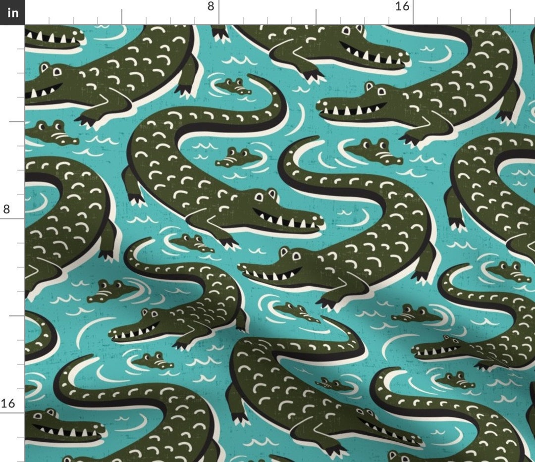 Alligator Fabric Down in the Bayou by Heatherdutton Alligator Swamp ...