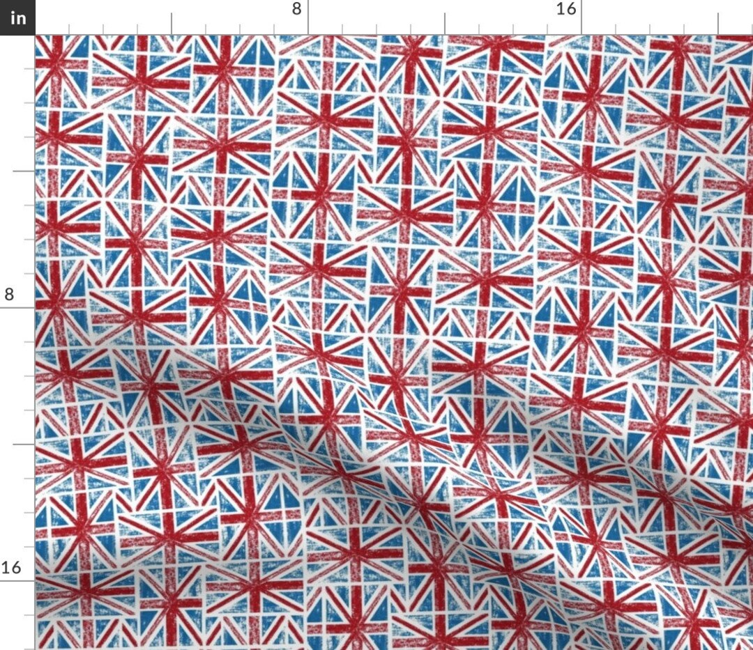 Abstract English Fabric Union by Graceful Abstract British Flag Cotton ...