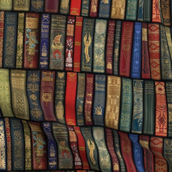 Library Book Fabric - Etsy