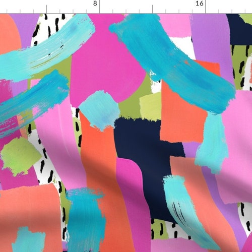 Neon Animal Print Fabric Tiger Stripes by Khaus Jungle - Etsy