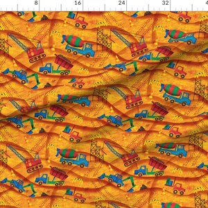 Construction Site Fabric Constructionsite by | Etsy