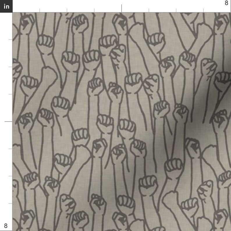 Protest Fabric Protest Fists On Gray By Landpenguin | Etsy