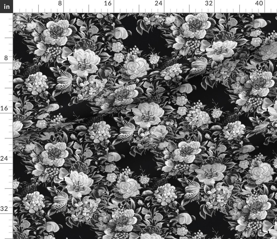 Midnight Floral Fabric Flower Cocktail Midnight by | Etsy