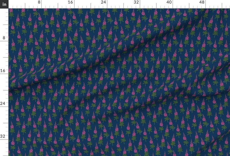 Pink Fireweed Fabric - Spring Fireweed by Aspen Redesign - Bright Pink ...