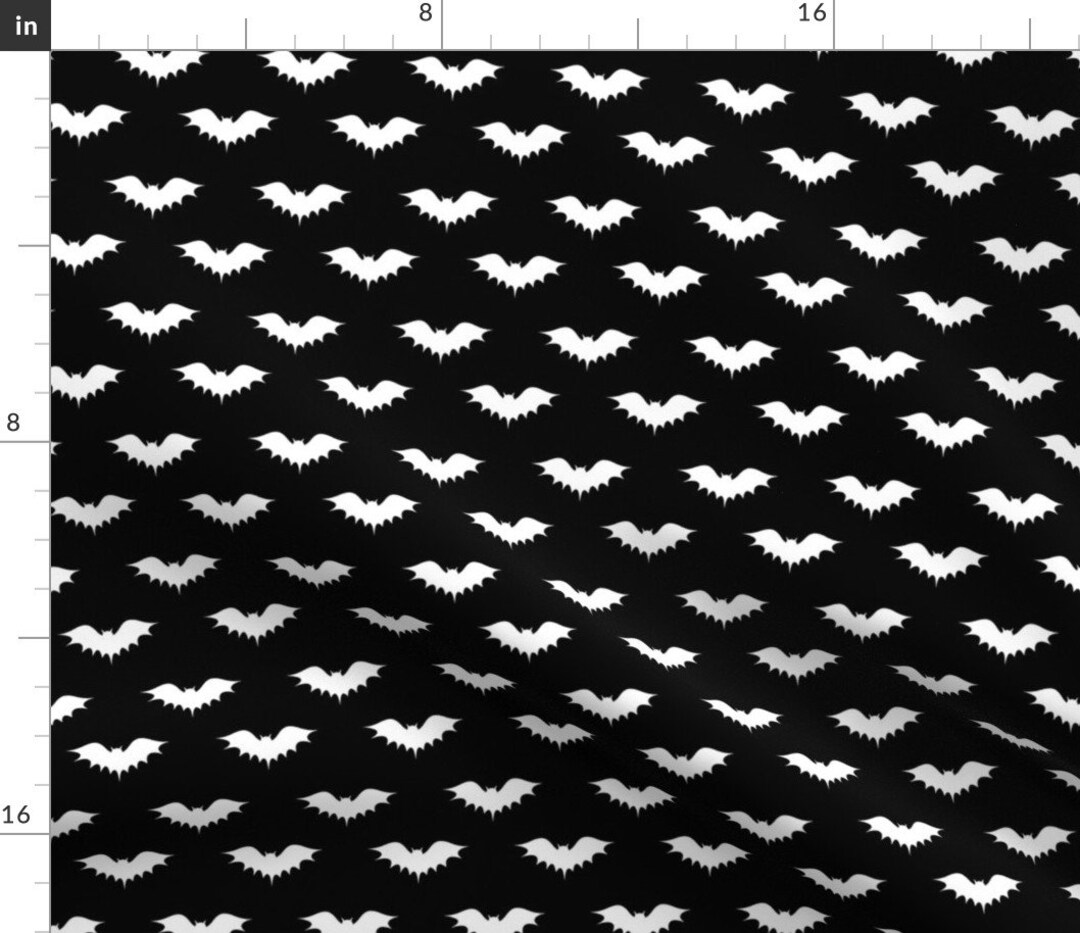 Bats B&w Fabric by Little Arrow Designs Cotton Fabric by - Etsy
