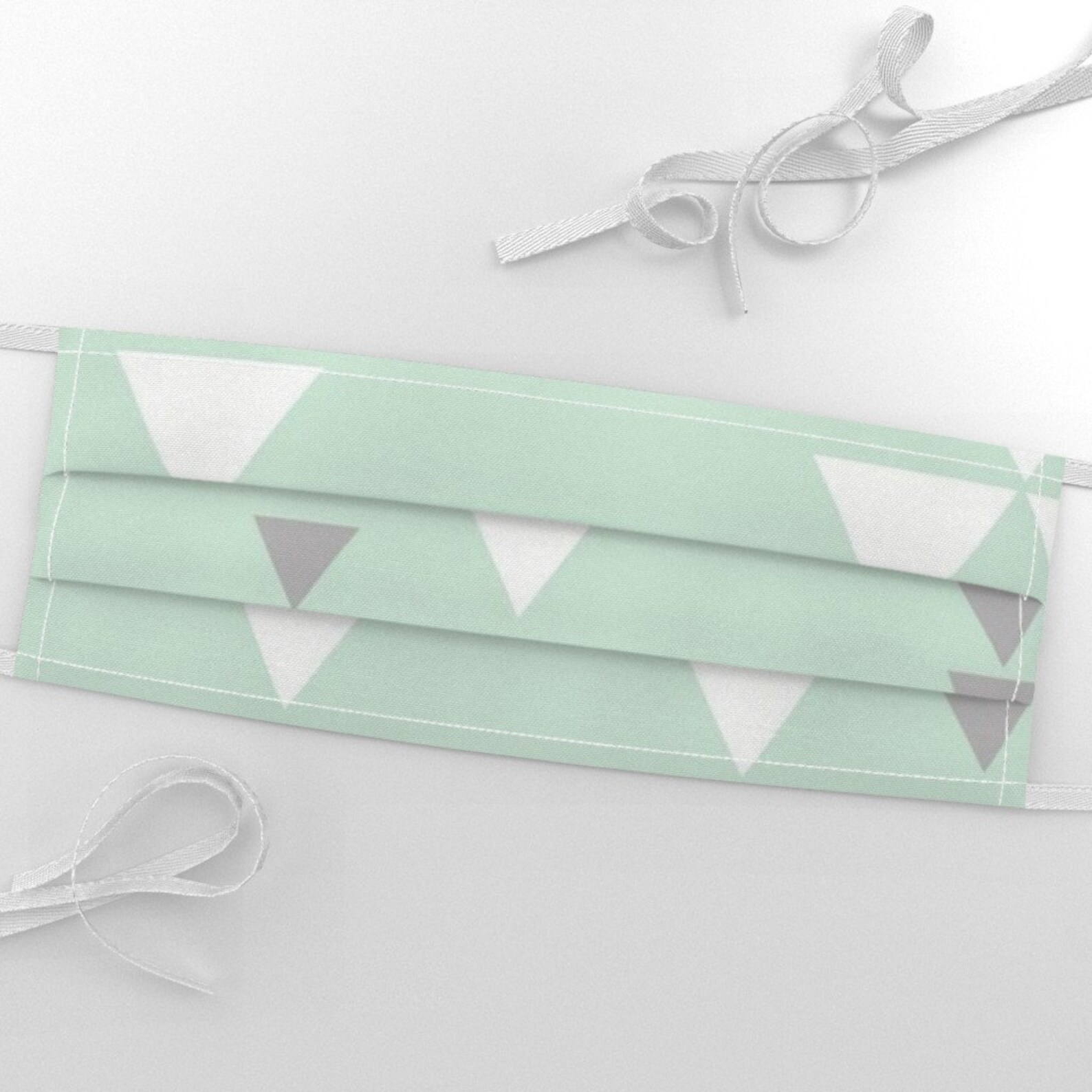 Triangle Fabric Mint Gray Triangle Fall Custom Fabric By | Etsy