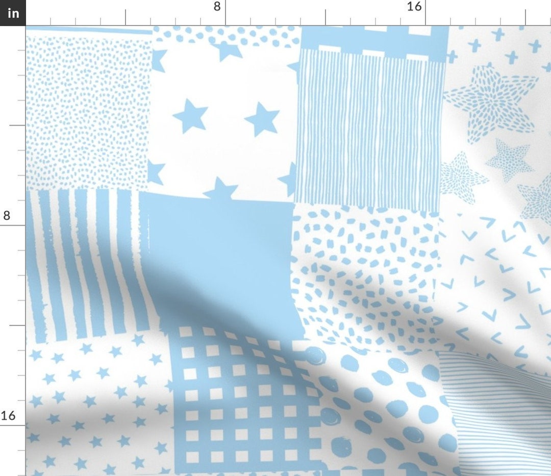 Boy Fabric 21 Baby Blue Whole Cloth / Cheater Quilt by Shopcabin Boy ...