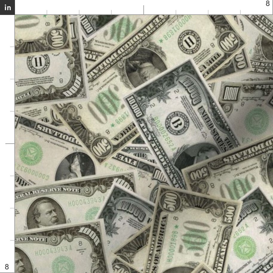 Money Fabric Dean's Big Money by Midcoast Miscellany | Etsy