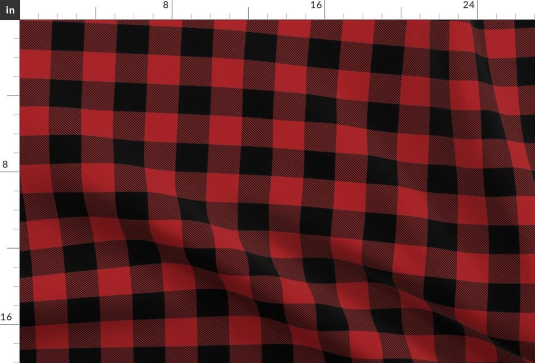 Buffalo Check Fabric - Buffalo Check Red Black by Sugarfresh ...