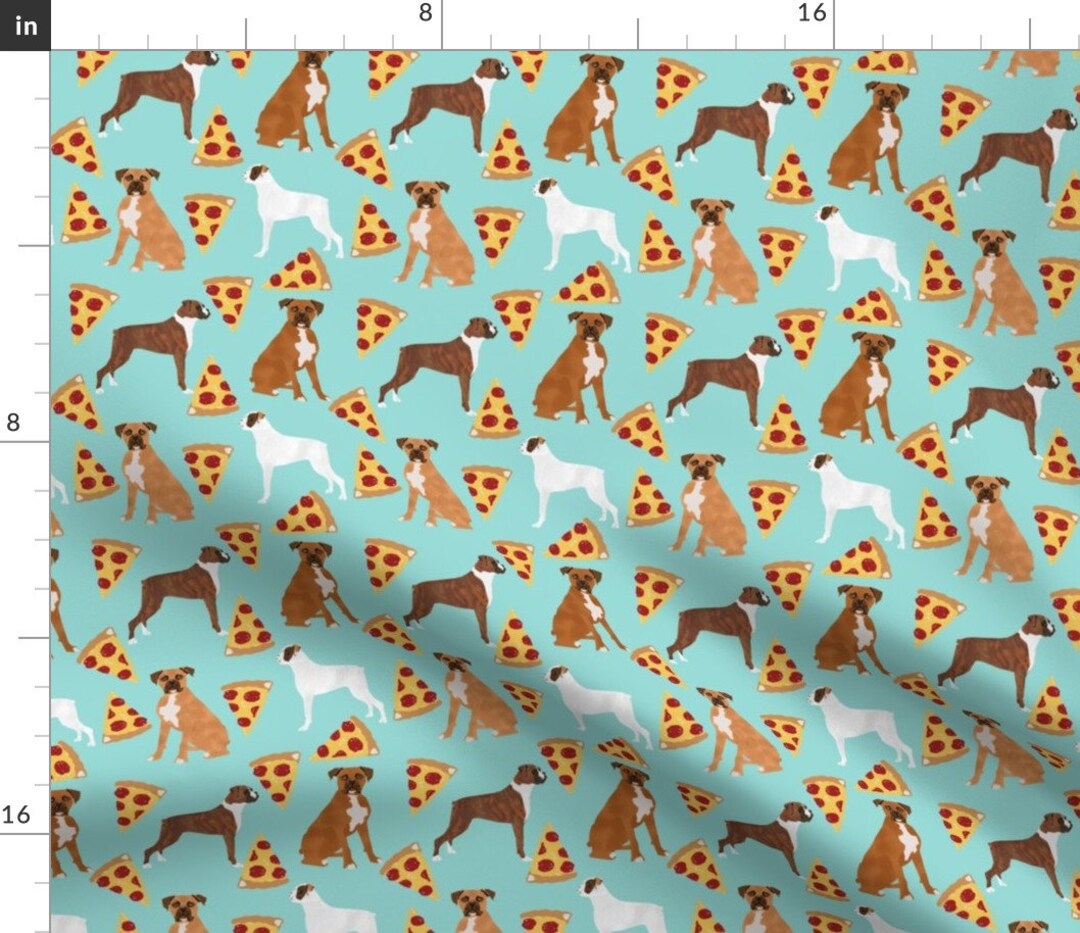 Pizza Boxer Fabric Boxer Dog Pizza Cute Boxers by Petfriendly Boxer ...