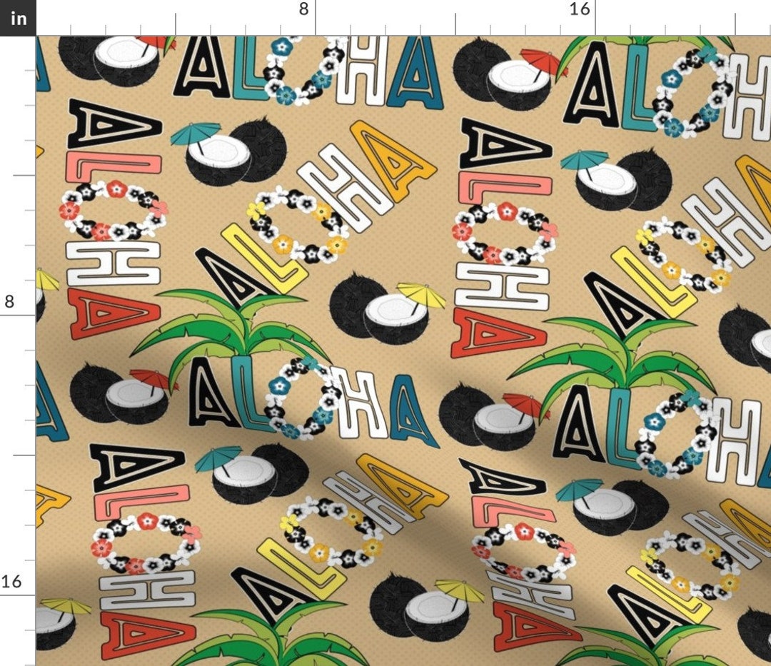 Aloha Fabric Aloha by Vannina Aloha Hawaii Tropical Summer Vacation ...