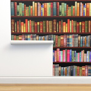 Library Wallpaper - Antique Books More by Magentarosedesigns - Brown ...