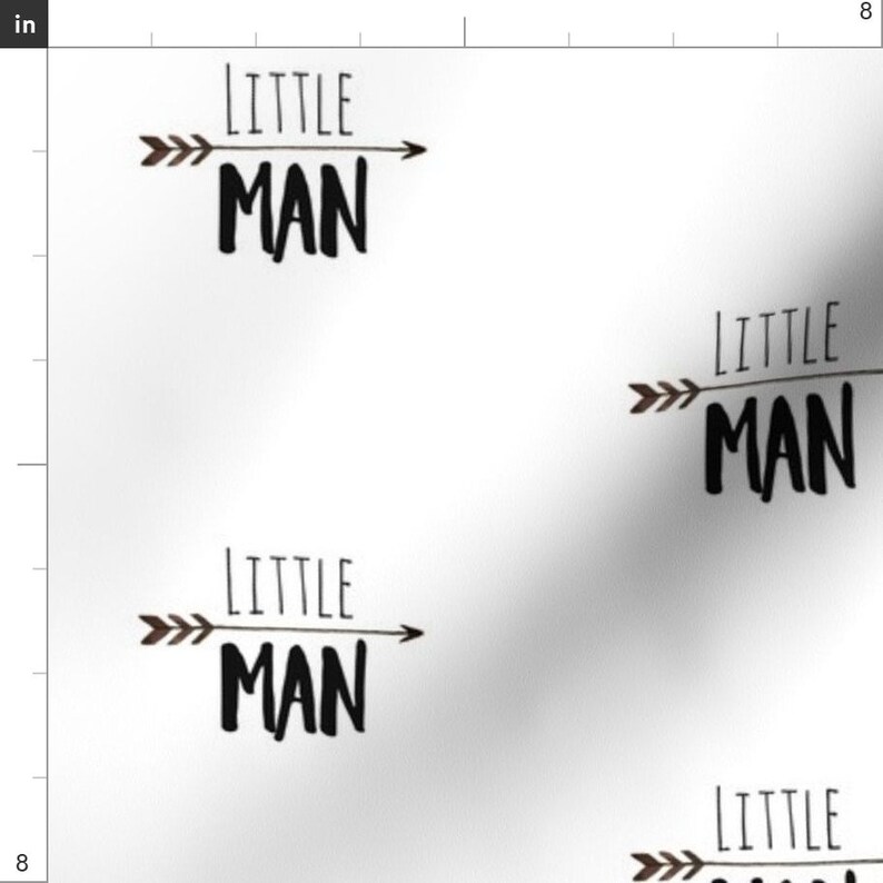 Black and White Little Man Fabric Little Man Grunge With | Etsy