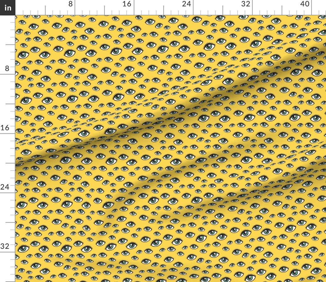 Eye Fabric Eyes Pattern by Kostolom3000 Yellow Blue Eyes - Etsy