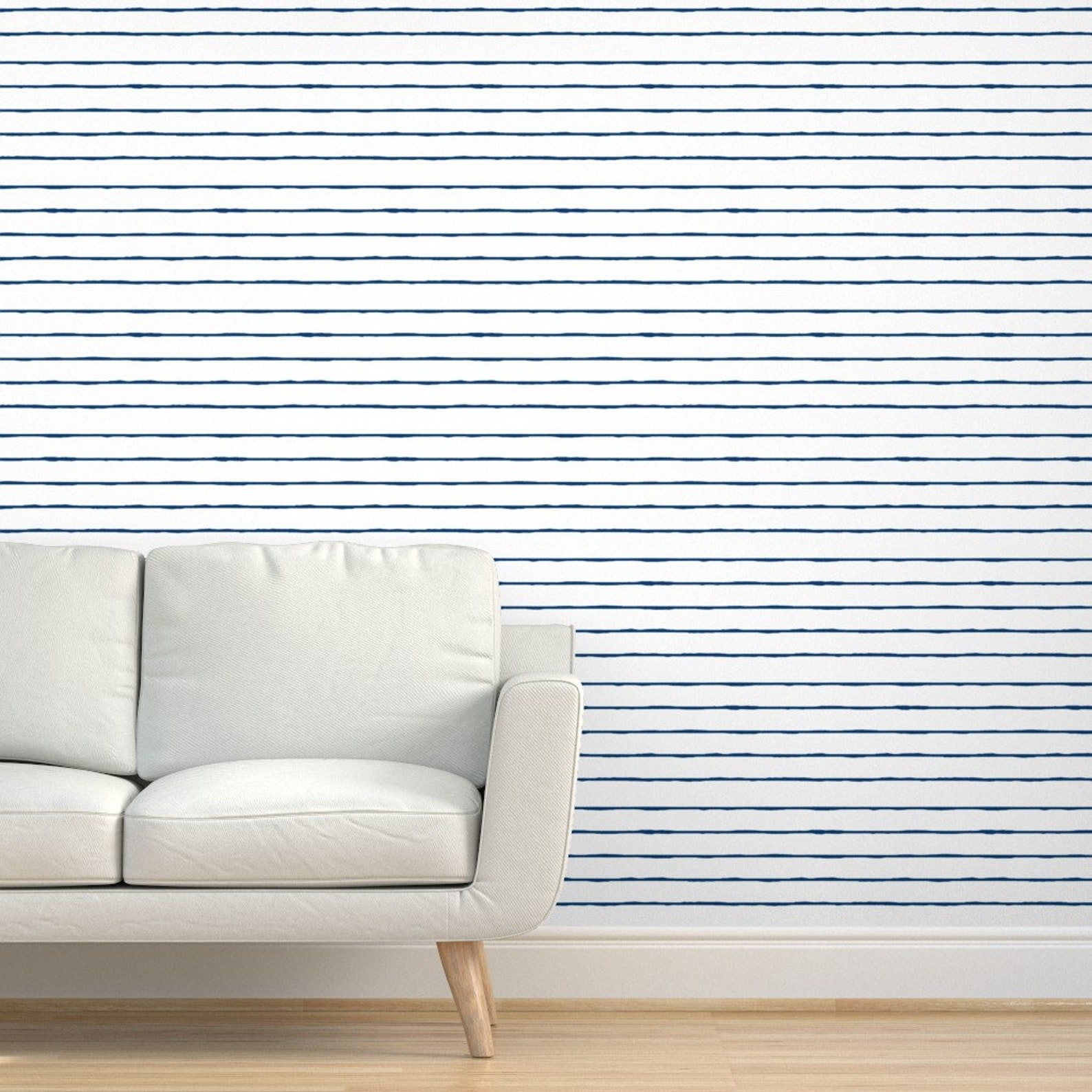 Navy Nautical Stripe Wallpaper Swim Lane Stripe White Navy - Etsy
