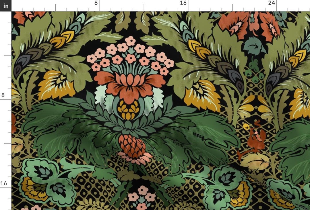 Modern Victorian Fabric - Victorian Flower Damask by Design_dannick ...