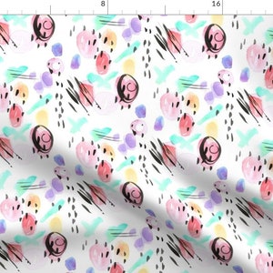 Abstract Paint Fabric Abstract Spring by Erinanne Spring | Etsy