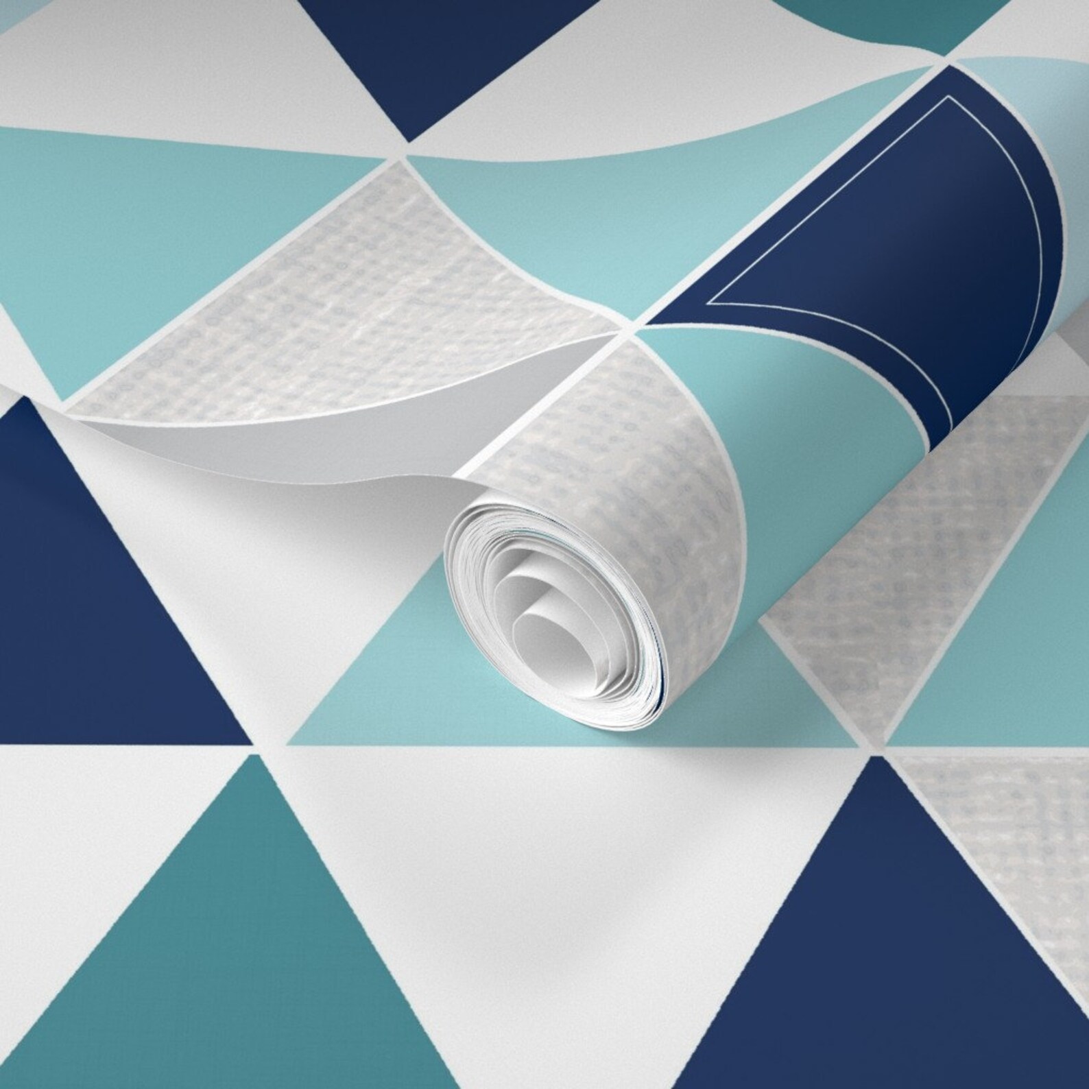 Triangle Wallpaper Turquoise Sketch Triangles by Tycdesignco - Etsy