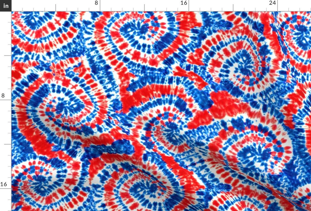 Red White and Blue Tie Dye Fabric - Independence Day Pattern Lad19 by ...