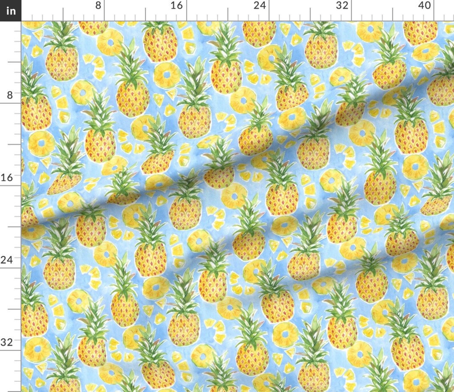 Tropical Pineapple Fabric Pineapple Summer by Jillbyers - Etsy