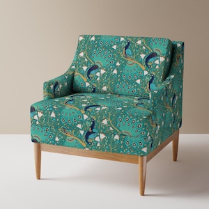 Aqua Peacock Upholstery Fabric- Blue Peacock by Michaelzindell ...