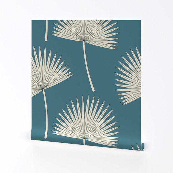 Palm Leaf Wallpaper - Etsy