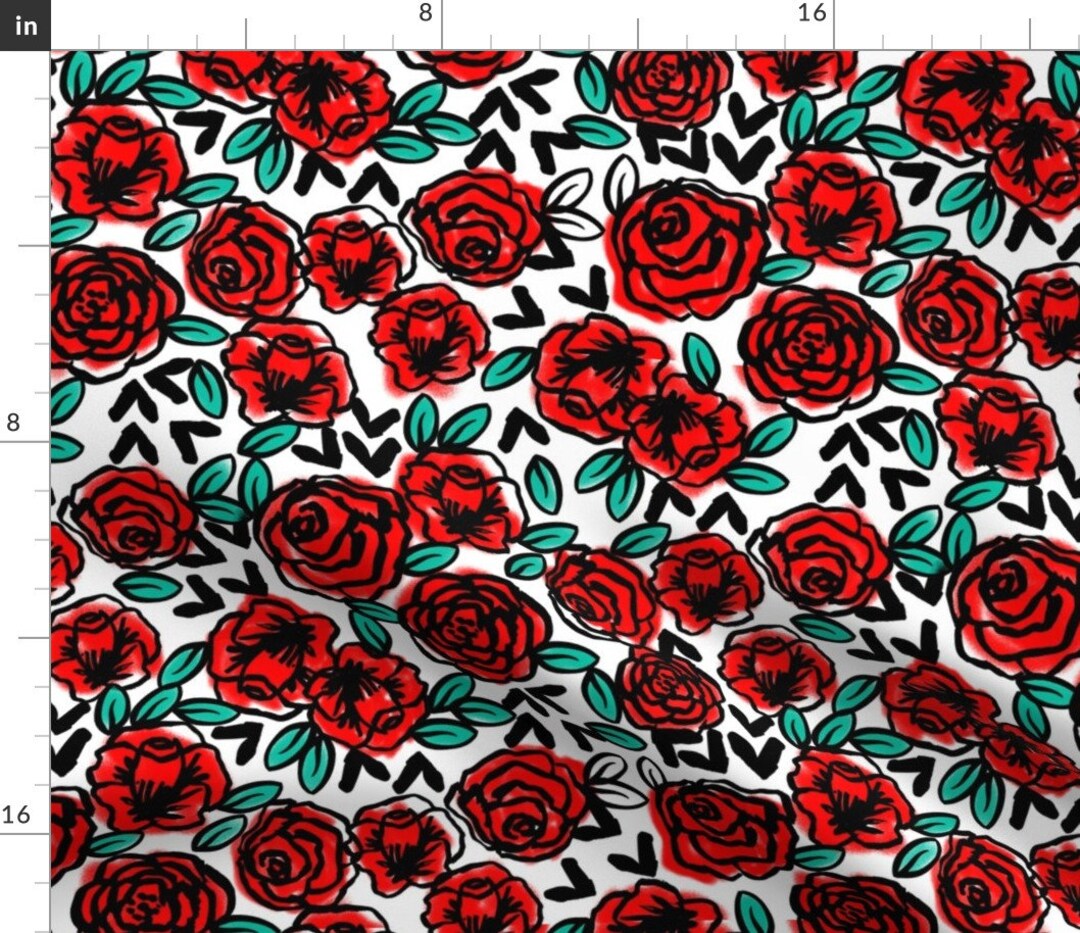 Rose Fabric Roses // Fashion Illustration Print Girls by - Etsy