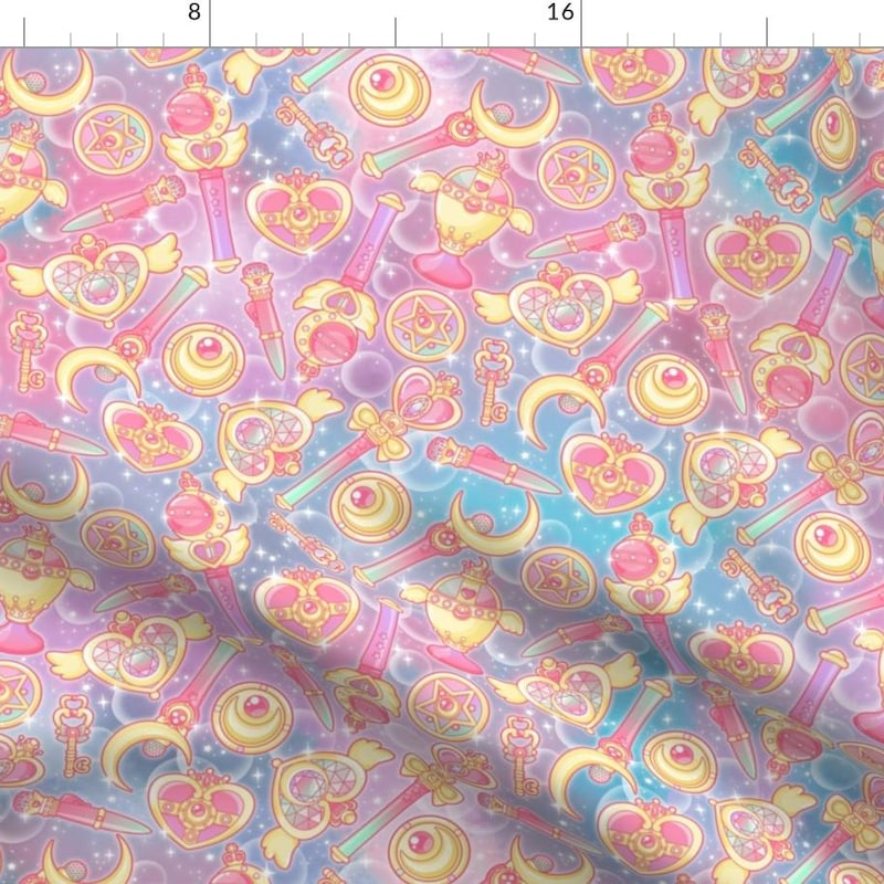 Purple Moon Stars Fabric - Etsy
