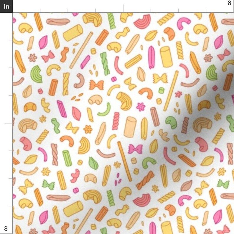 Kawaii Pasta Fabric Pasta by Stolenpencil Colorful Kids - Etsy