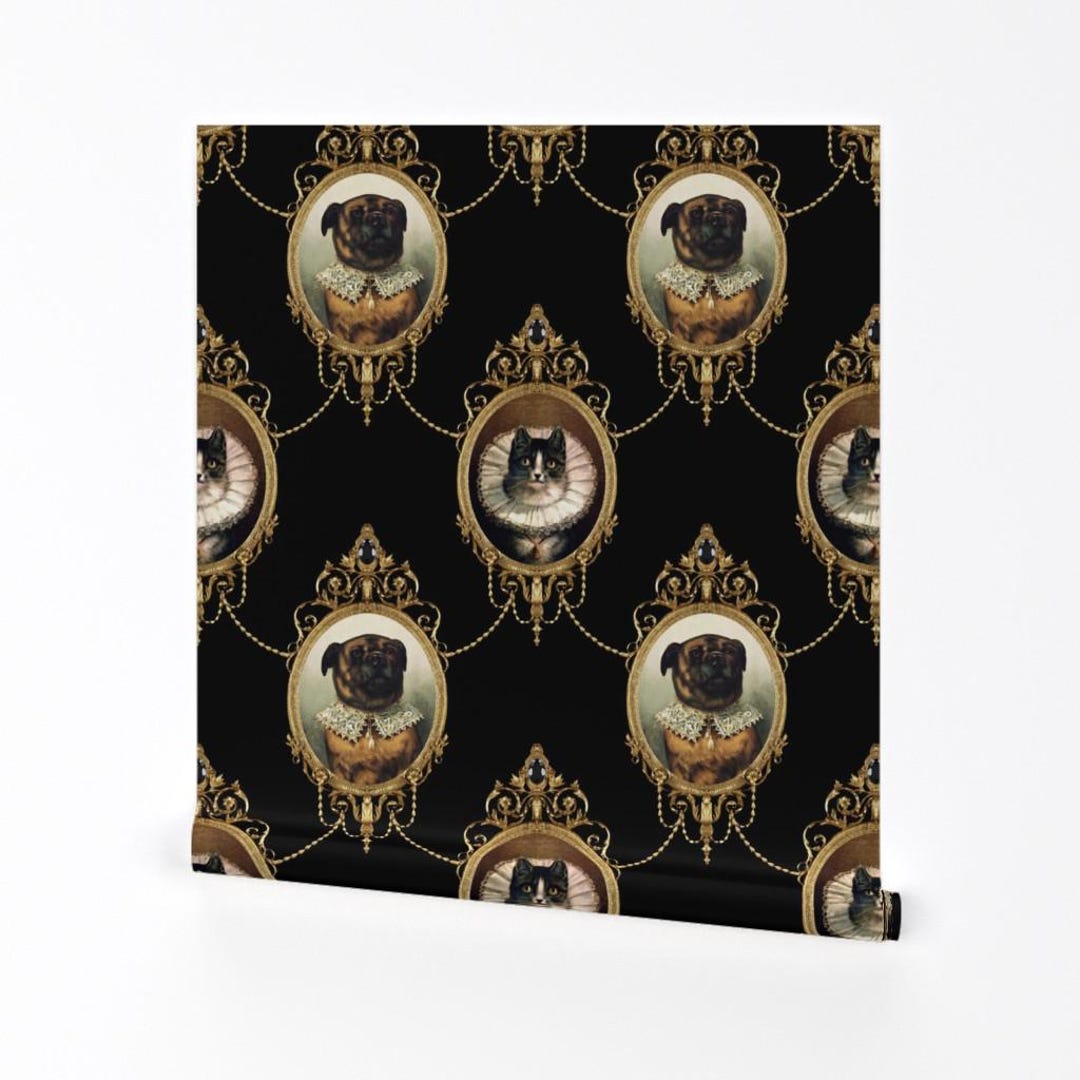 Neoclassical Cats Removable Peel and Stick Wallpaper - Dogs Mastiff ...