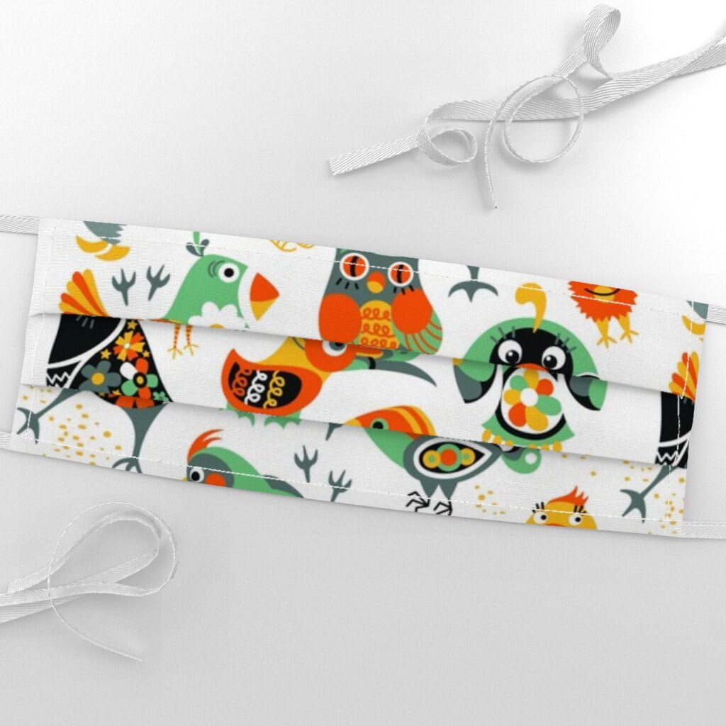 Scandi Bird Fabric Birds Pattern 2 By Nellik Mod Scandi - Etsy Italia