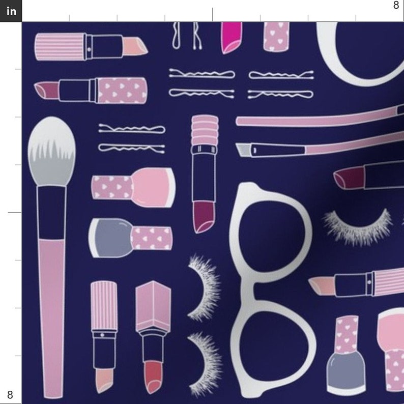 Navy Beauty Haul Fabric Beauty Haul Navy by | Etsy