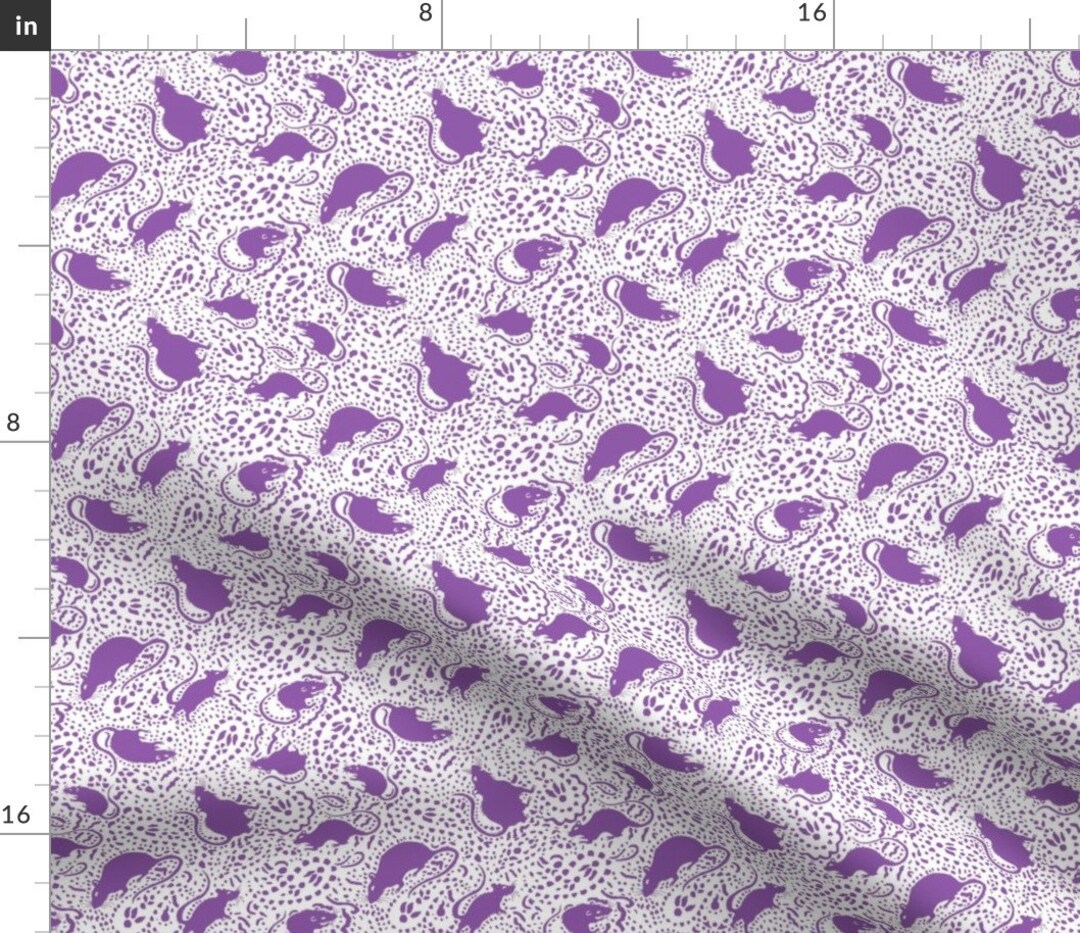 Rat Fabric Paisley Rat Mosaic by Paisleypower Purple White Lavender ...