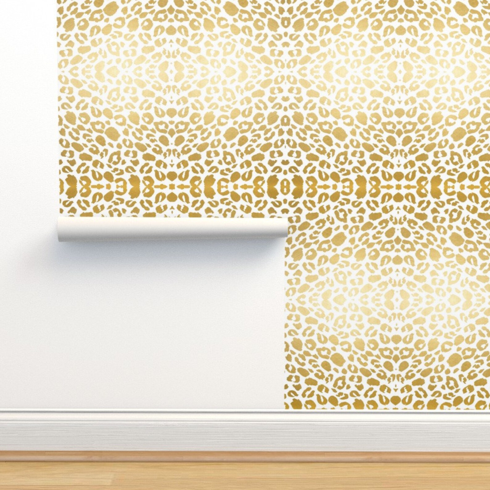 Leopard Wallpaper Gold Gilt Leopard Print by Mlags Yellow - Etsy