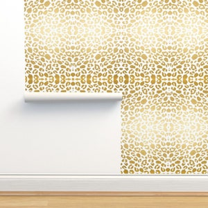 Leopard Wallpaper Gold Gilt Leopard Print by Mlags Yellow - Etsy