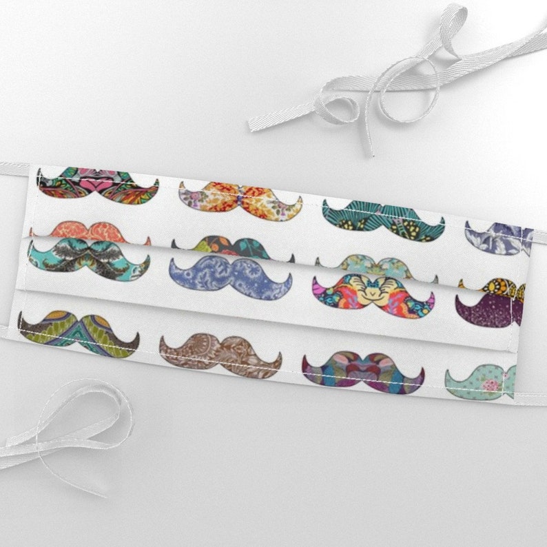 Mustache Mania Fabric Mustache Mania By Biancagreen | Etsy