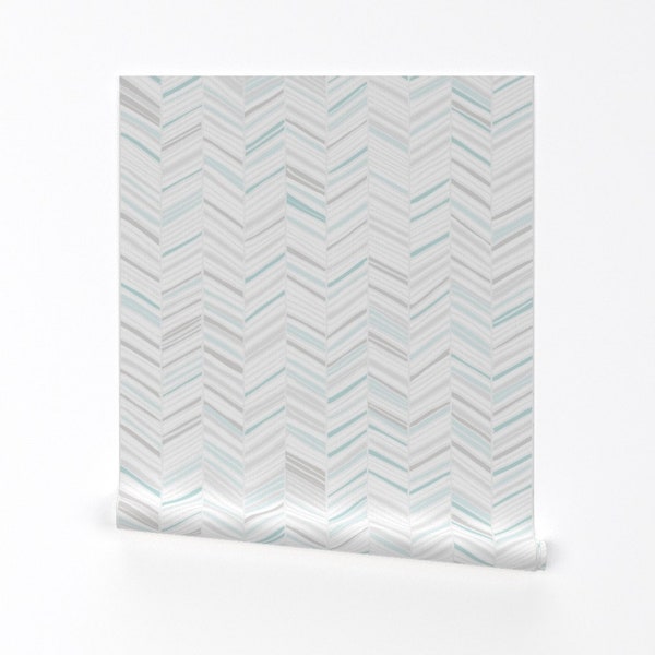 Aqua Gray Chevron - Etsy