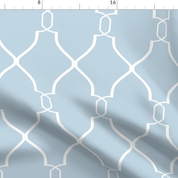 Blue Lattice Fabric - Etsy