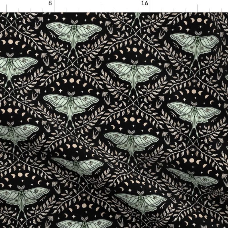 Moody Moth Fabric - Etsy
